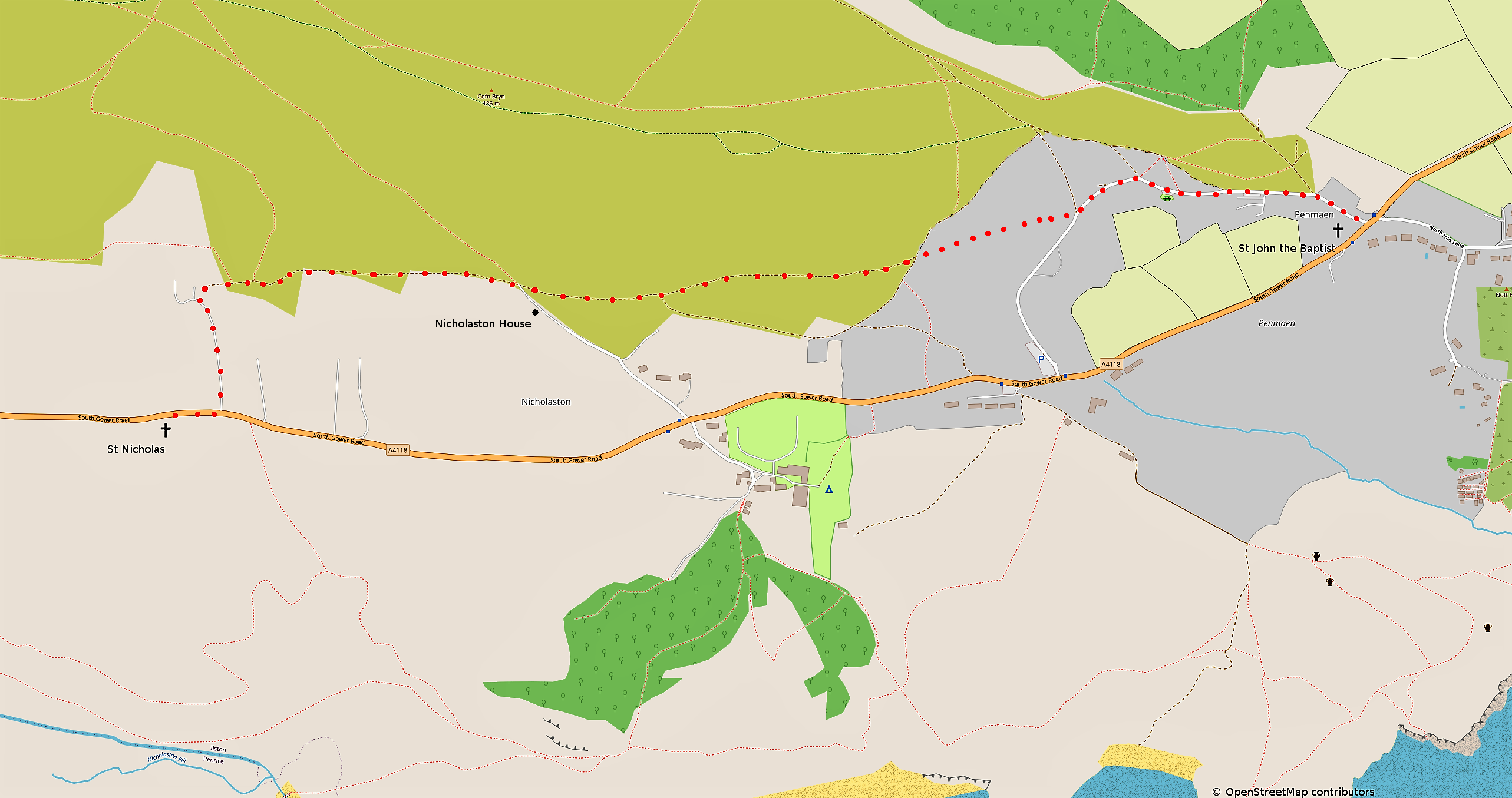 walking map Nicholaston to Penmaen – Gower Ministry Area